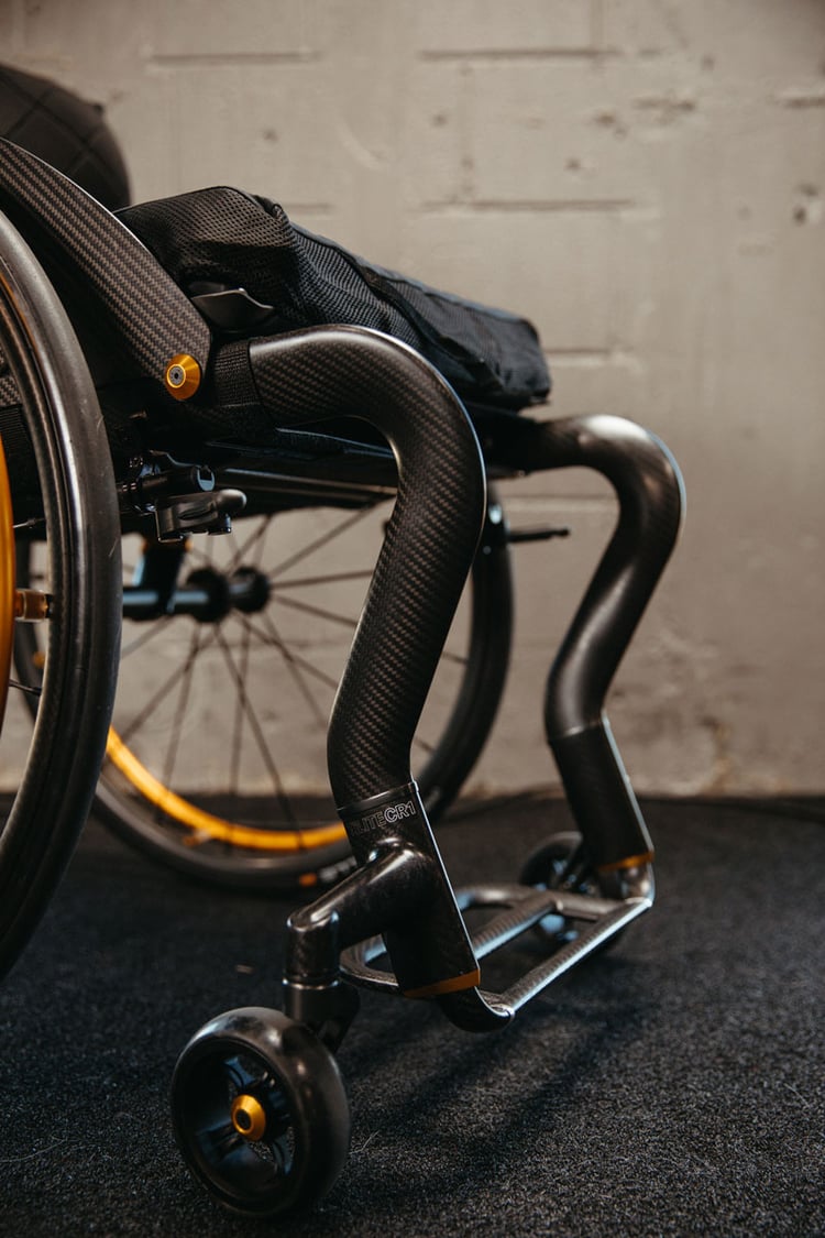 Manual wheelchair frame materials: Carbon Fiber